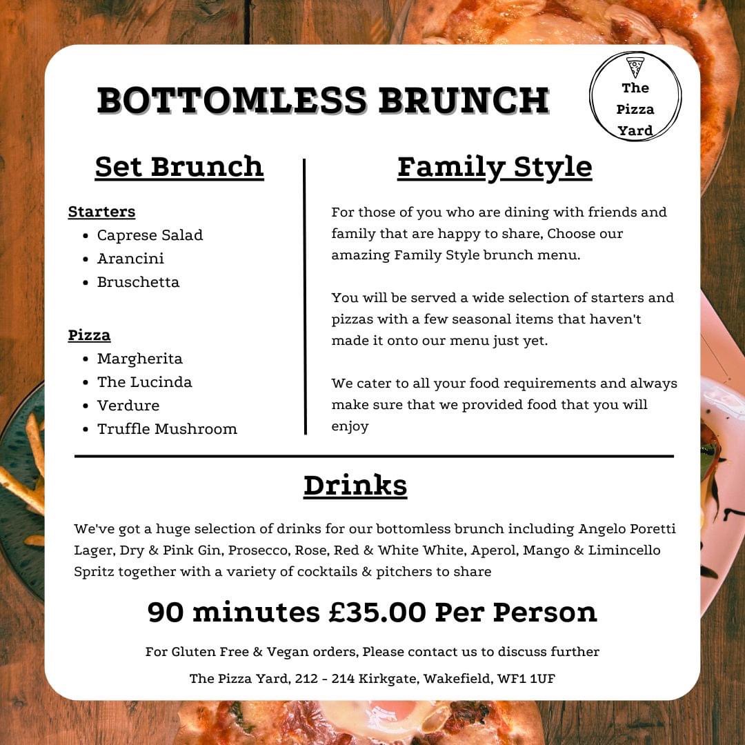 Bottomless Brunch - The Pizza Yard